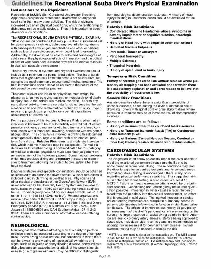 new diver medical form